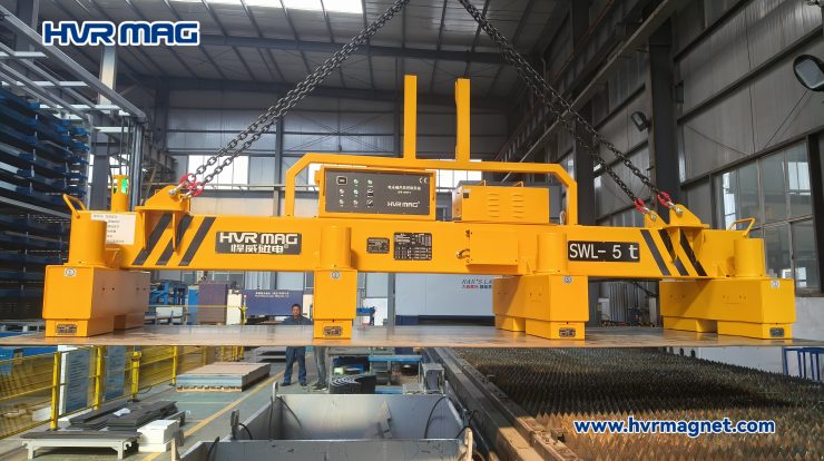 Lifting Magnets Handling Steel Plates in Logistics Equipment ...