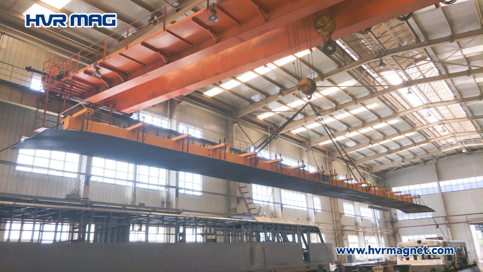 Steel Coil Leveling & Rail Car Manufacturing Lifting Magnet-Steel Plate Loading and Unloading ...