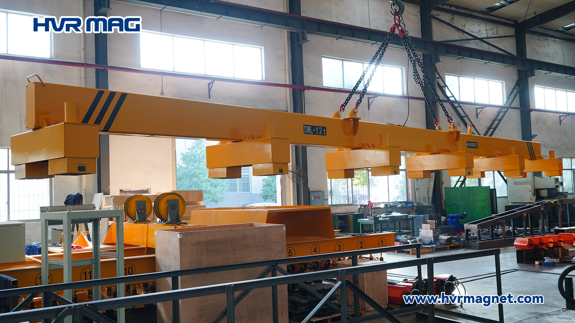 Electro Permanent Lifting Magnets for Steel Plate Shot Blasting | HVR MAG